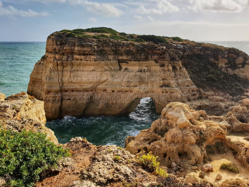 Beautiful Shot of a Cliff in the Ocean Stock Image - Image of beach ...