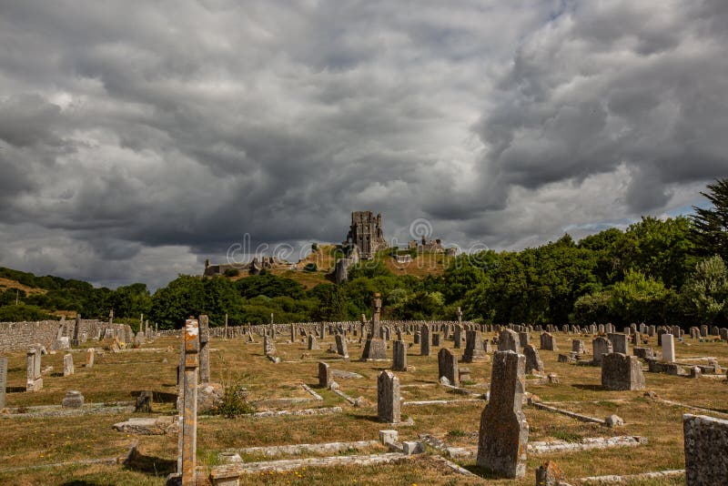 Beautiful Shot of the Corfe Castle in Wareham, UK Stock Photo - Image ...