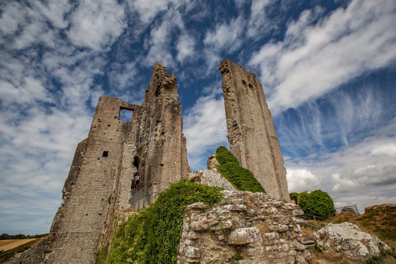 Beautiful Shot of the Corfe Castle in Wareham, UK Stock Image - Image ...