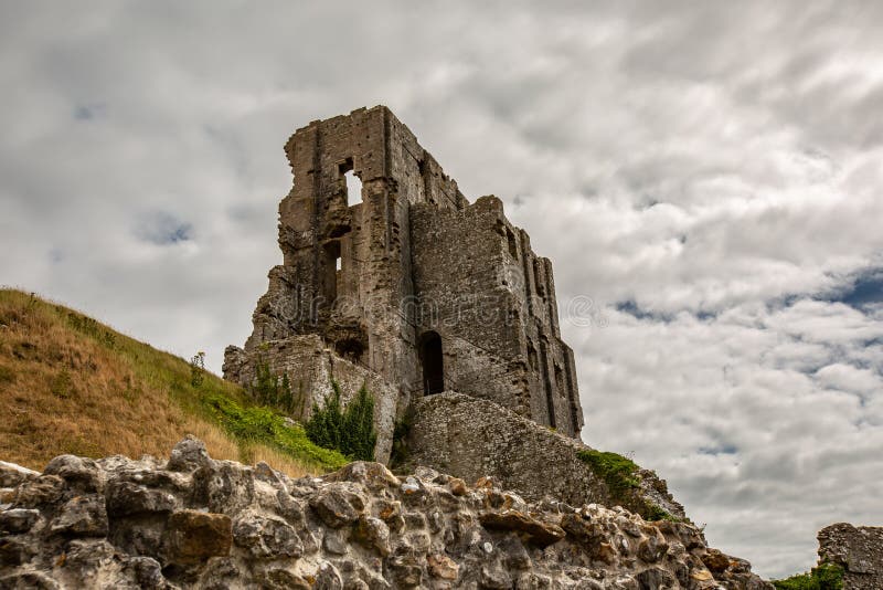 Beautiful Shot of the Corfe Castle in Wareham, UK Stock Image - Image ...