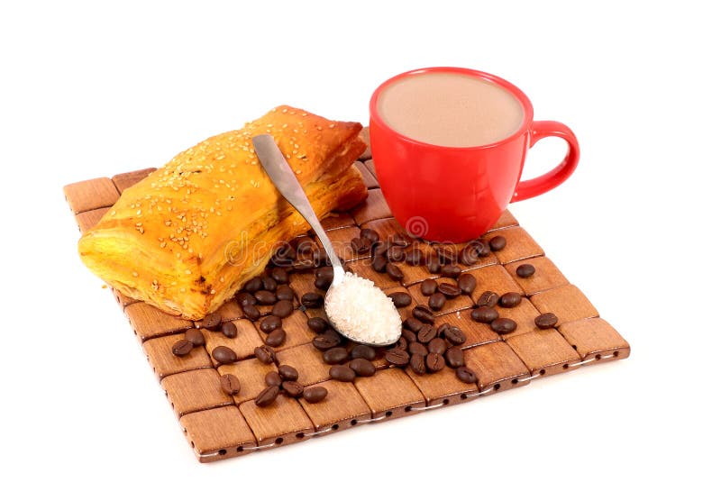 Coffee and snack stock image. Image of white, food, seeds - 126637837