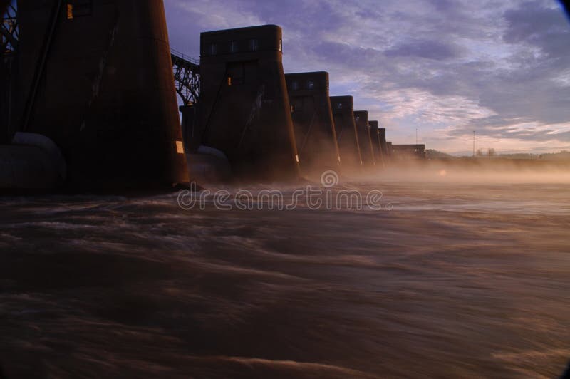 Beautiful Shot of the Dam during the Sunset Stock Image - Image of ...