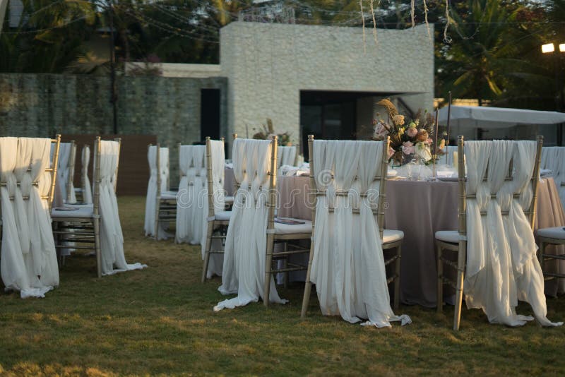 Beautiful Shot of Decorated Table Setting for an Outdoor Wedding ...