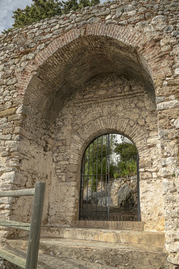 Beautiful Shot of an Entrance of an Abandoned Destroyed Castle Stock ...