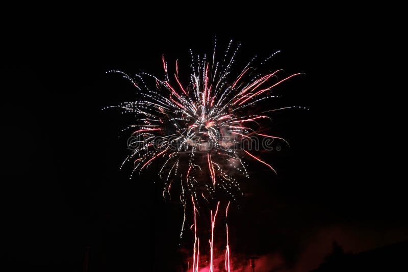 Beautiful Shot of Fireworks Bursting in the Night Sky Spreading a ...