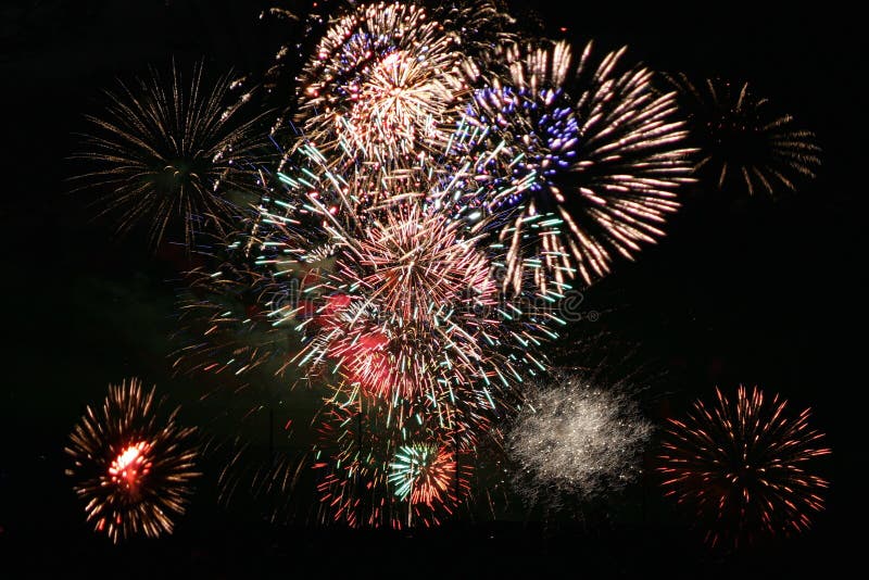Beautiful Shot of Fireworks Under the Dark Night Sky Stock Image ...