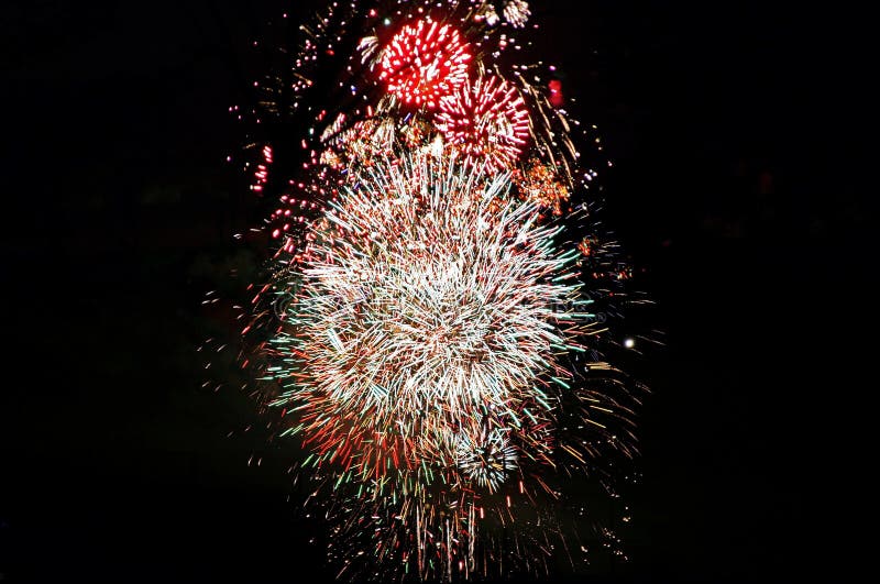 Beautiful Shot of Fireworks Under the Dark Night Sky Stock Image ...