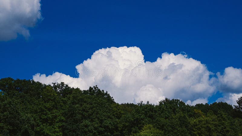 Beautiful Shot of Fluffy White Clouds in a Bright Blue Sky Over a ...