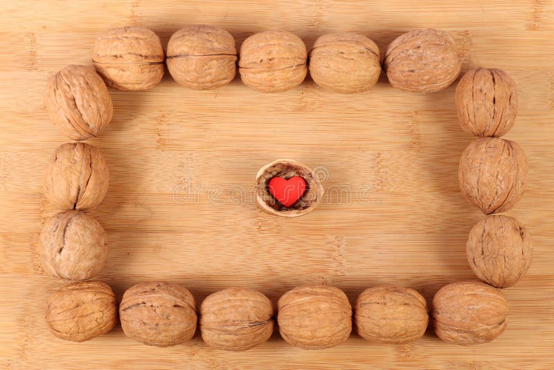 Wall-nut frame stock image. Image of dryfruits, shot - 134816471