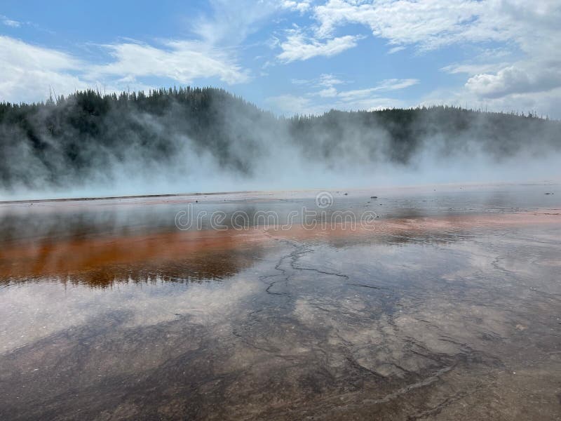 Beautiful Shot of Grand Prismatic Spring Geyser Stock Photo - Image of ...