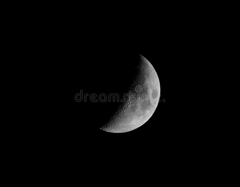 Beautiful Shot of the Half Moon in the Night Sky Stock Image - Image of ...