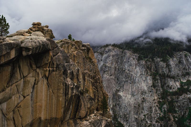 Beautiful Shot of Huge Cliffs in the Clouds Stock Photo - Image of ...