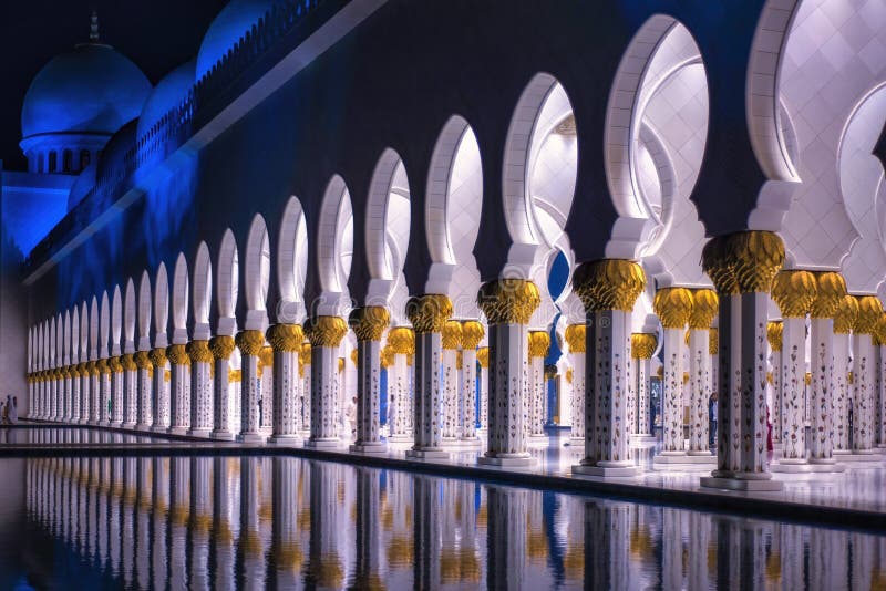 In a Mosque pillars stock photo. Image of shrine, ceiling - 257804534