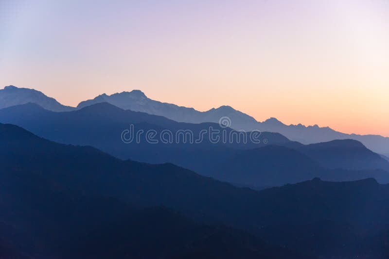 Beautiful Shot of Layers of Mountains Range at Sunset Stock Image ...