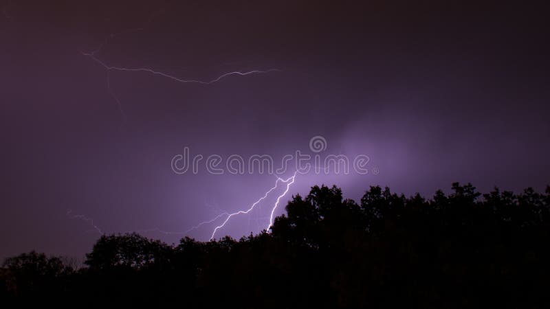 Beautiful Shot of a Lightning Strike Stock Photo - Image of ...
