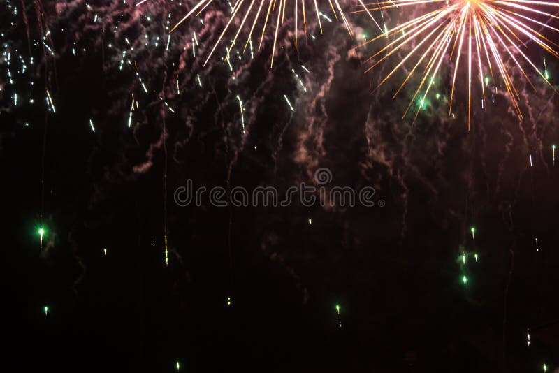 Beautiful Shot of Many Bright Fireworks Exploding in the Sky at Night ...