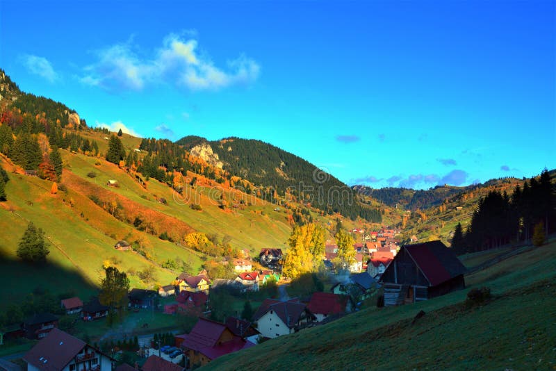 Beautiful Shot of Moeciu De Sus Village in Romania Stock Image - Image ...