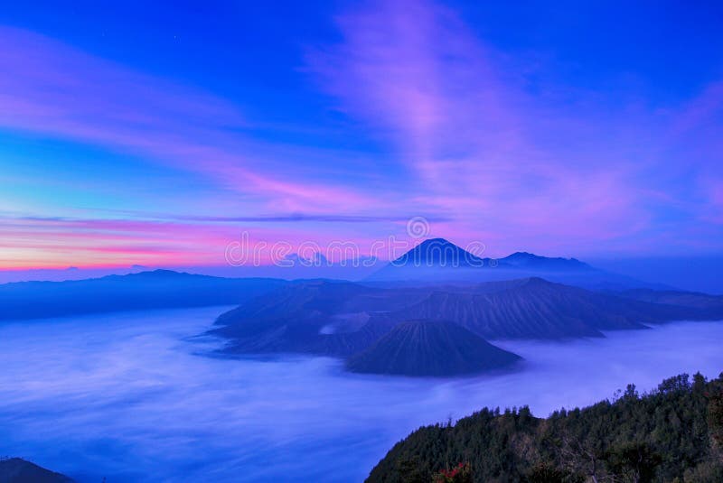 Beautiful Shot of Mountain Islands during a Blue Sunset Stock Photo ...