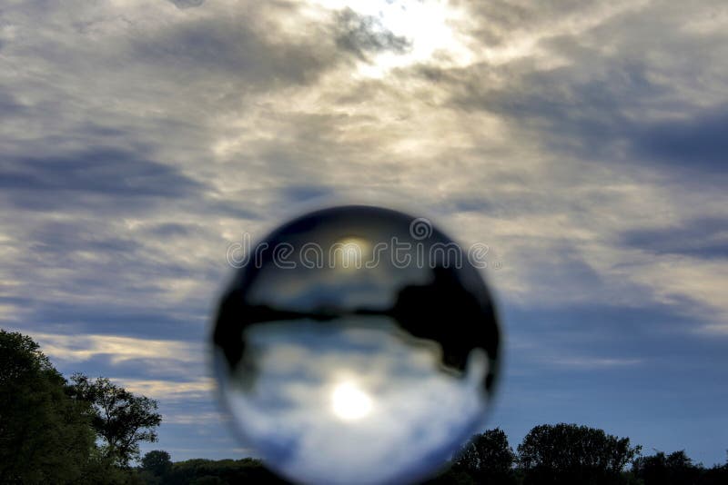 Beautiful Shot of Nature and Lake Reflection Inside the Glass Ball ...