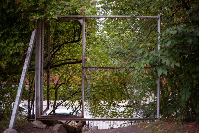 Beautiful Shot of an Old Half-broken Metal Fence Stock Photo - Image of ...
