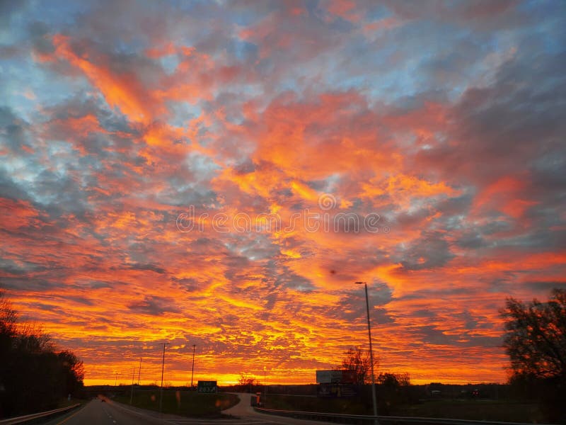Beautiful Shot of Pink Clouds in the Sunset Sky Stock Photo - Image of ...