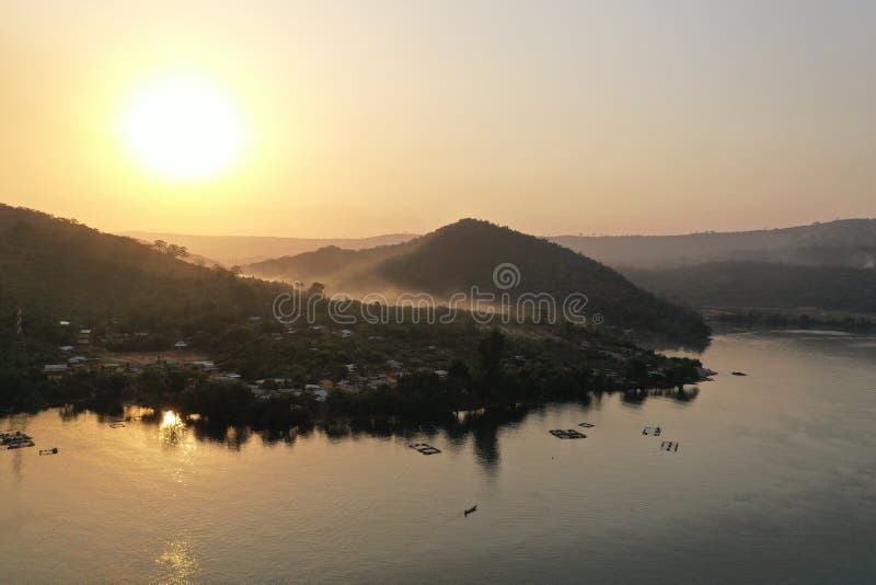 Beautiful Shot of a River Dam in Ghana during the Sunset Stock Photo ...