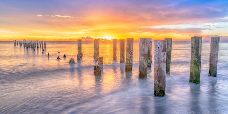 Beautiful Shot of a Scenic Sunset at the Beach Stock Image - Image of ...