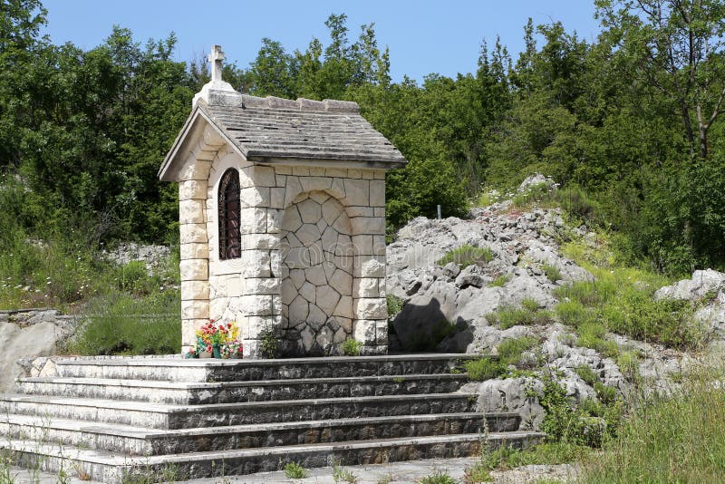 Beautiful Shot of a Small Chapel Built from White Stone in Croatia ...