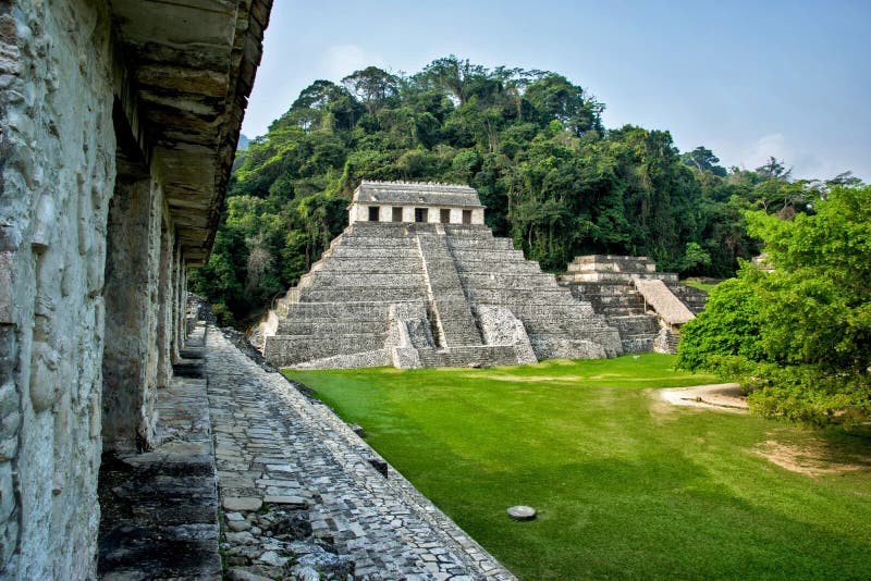 Beautiful Shot of a Stone Pyramid in Palenque, Mexico Stock Image ...