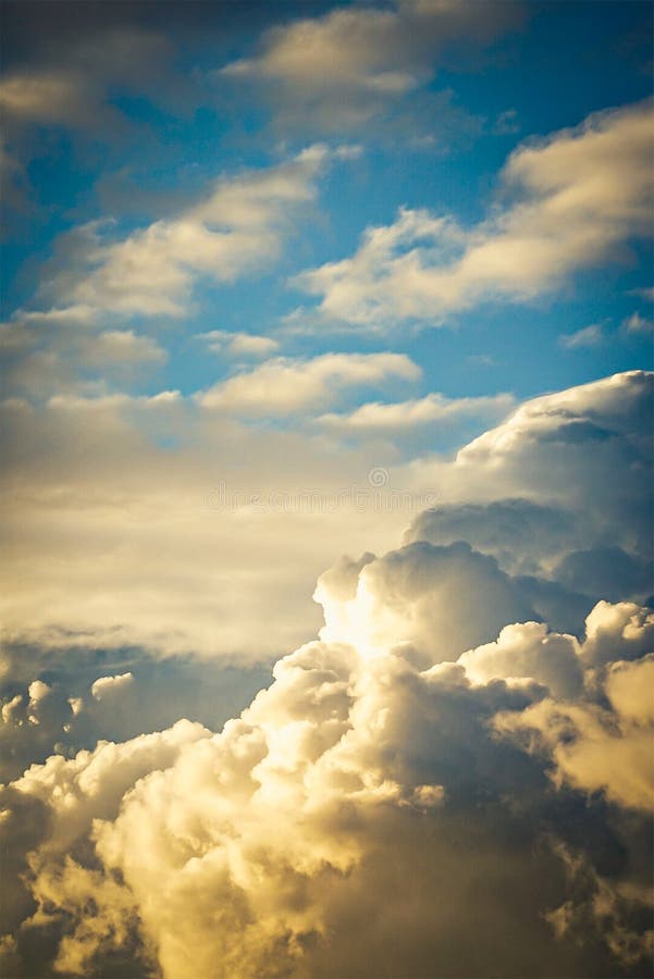 Beautiful Shot of Sun Rays Falling through White Clouds Stock Image ...