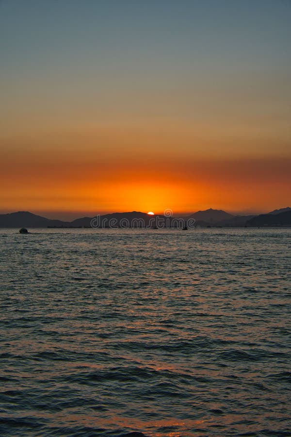 Beautiful Shot of a Sunset Sky Over the Water Stock Image - Image of ...