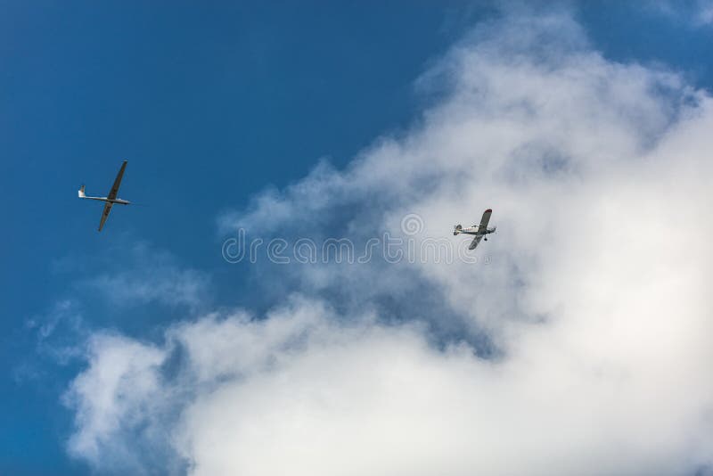 Beautiful Shot of Two Airplanes in the Sky Stock Photo - Image of ...