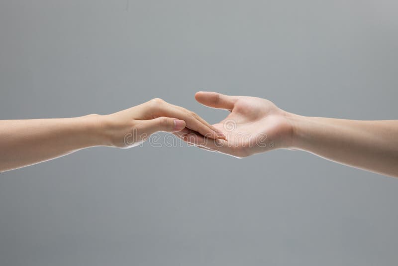 Beautiful Shot of Two Hands Touching Each Other Stock Image - Image of ...