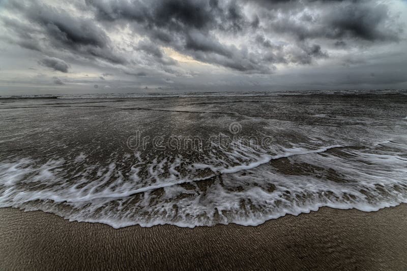 The Gloomy Shore Of The Icy Sea Stock Image - Image of stream, over ...