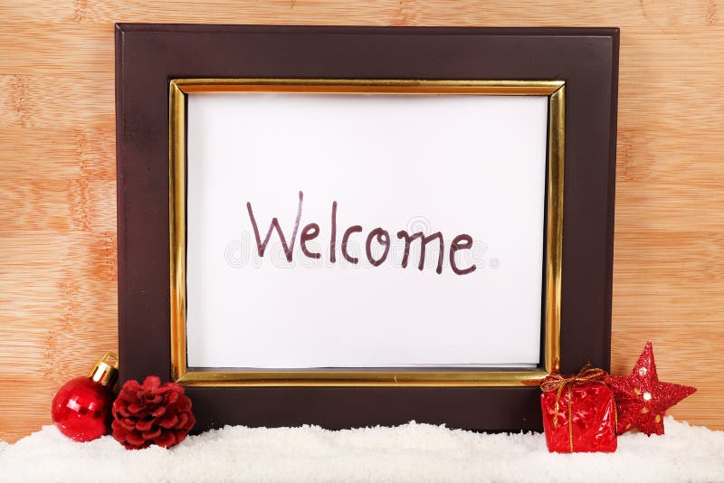 Welcome stock image. Image of gofts, greeting, golden - 112683405
