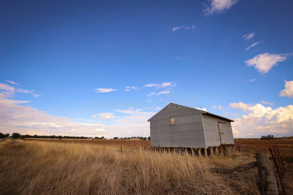 Beautiful Shot of a Wooden Cabin in the Fields Stock Image - Image of ...