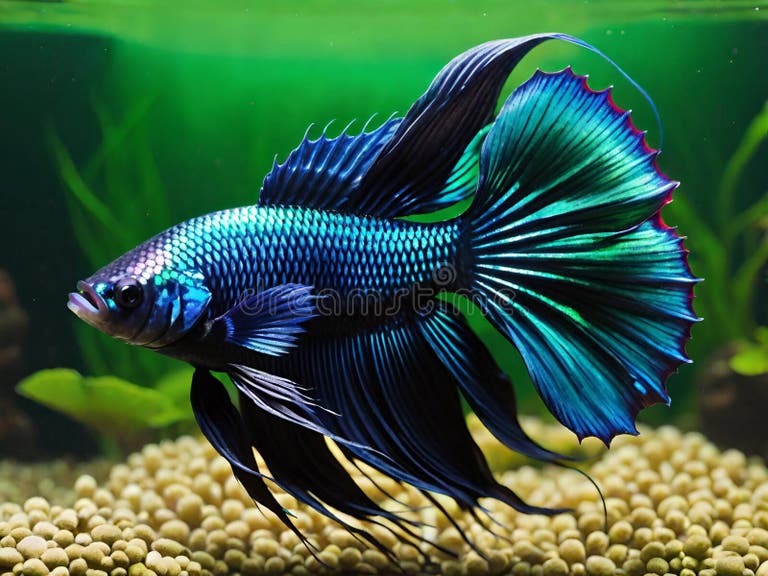 Beautiful Siamese Fighting Fish in Water Stock Illustration ...