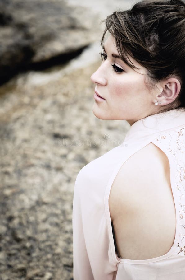 Beautiful side profile stock image. Image of backview - 58025515