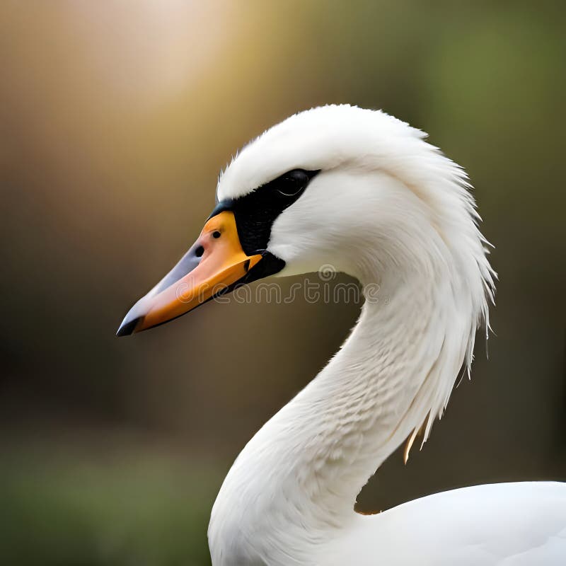 Beautiful Swan in White - Ai Generated Image Stock Illustration ...