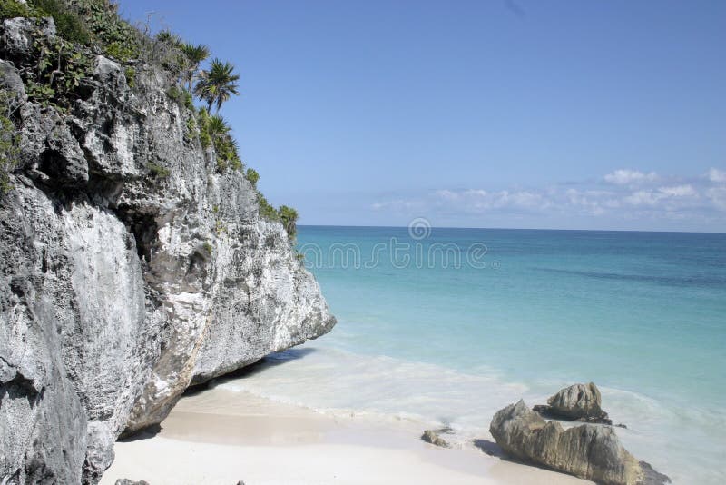 Cliff near to the ocean stock image. Image of cancun - 30070195