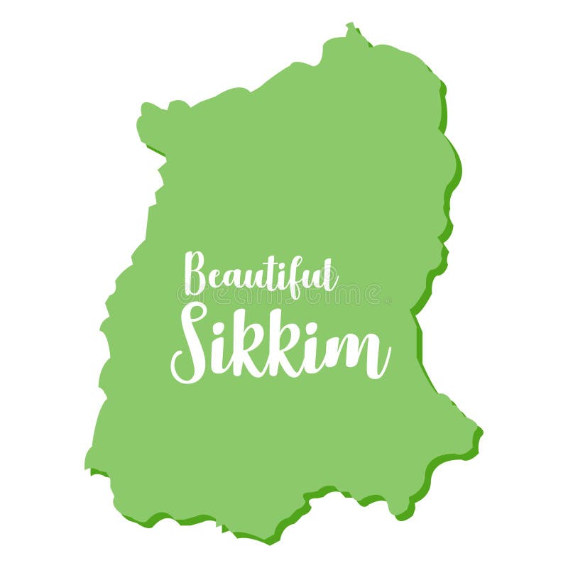 Map of Indian State of Sikkim - Vector Stock Illustration ...