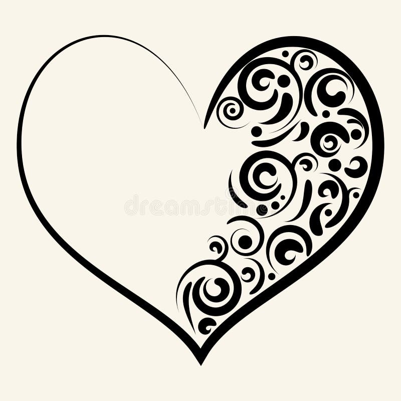 Swirl Heart Vector