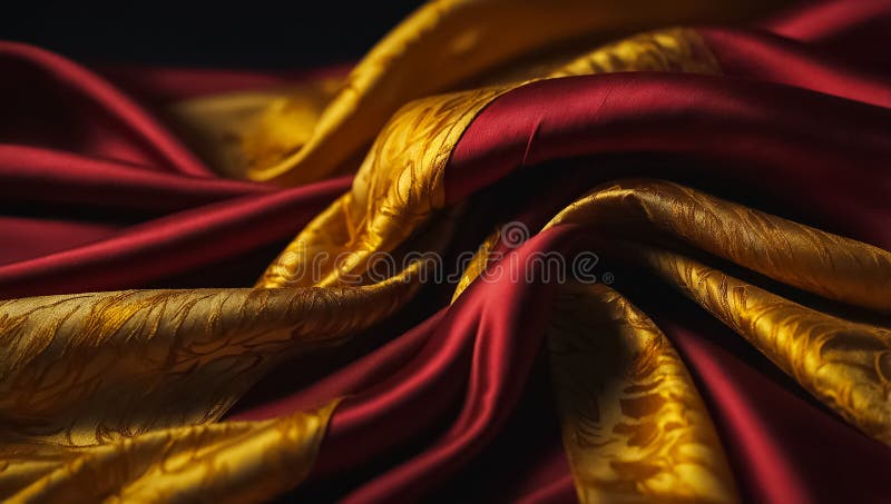 Beautiful Silk Fabric Background Drape Flowing Luxurious Yellow Blue ...