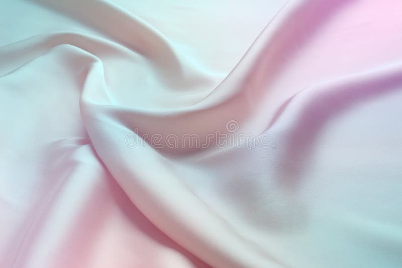 Beautiful Silk Fabric with Color Gradient, Top View Stock Photo - Image ...