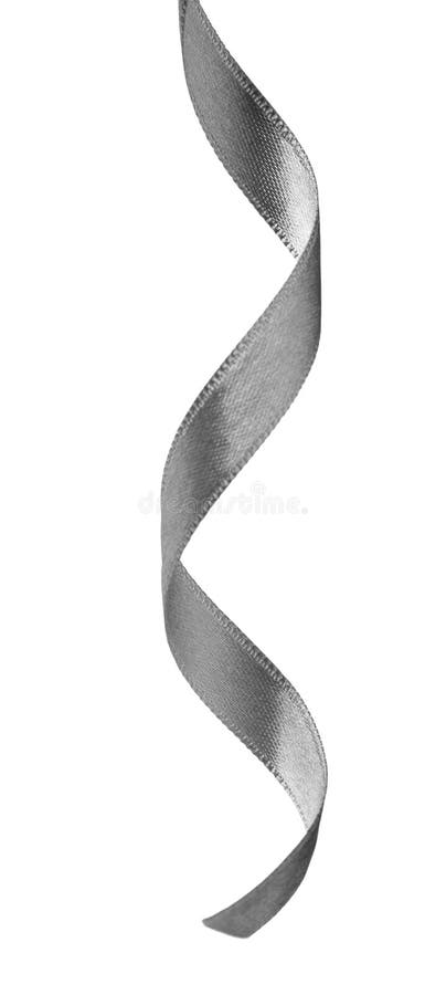 Beautiful Silver Ribbon Isolated on White. Festive Decor Stock Image ...
