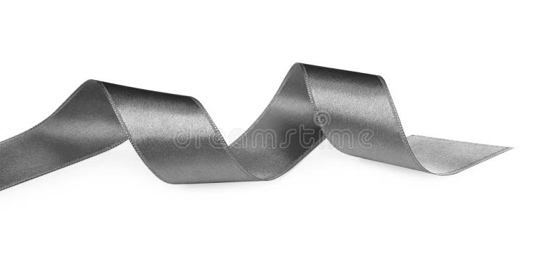 Beautiful Silver Ribbon Isolated on White. Festive Decor Stock Photo ...