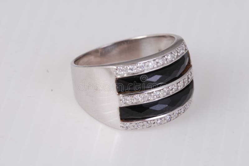 Beautiful Silver Ring Isolated on White Stock Photo - Image of diamond ...