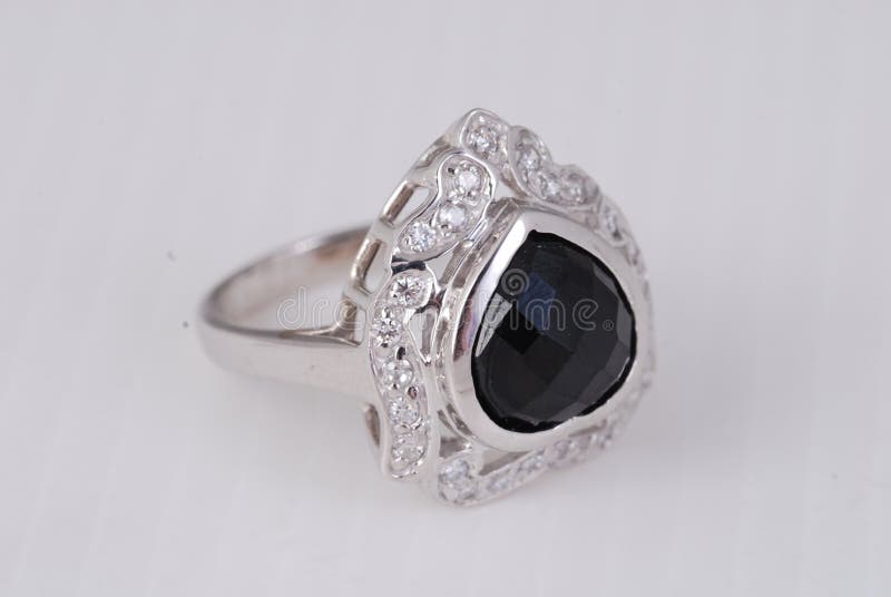 Beautiful Silver Ring Isolated on White Stock Photo - Image of precious ...