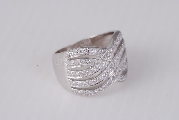 Beautiful Silver Ring on White Stock Photo - Image of carat, jewelry ...