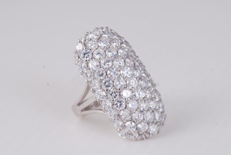 Beautiful Silver Ring Isolated on White Stock Image - Image of shine ...